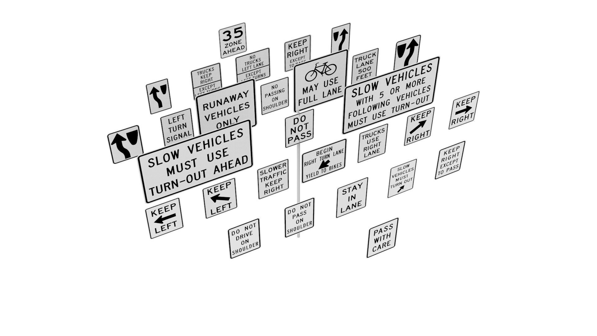 Road Sign US R4 Series Regulation Of Movement BIM Collection 3D model ...