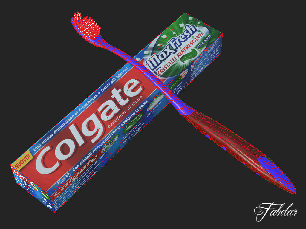 3D model Toothbrush and toothpaste lowpoly VR / AR / low-poly | CGTrader