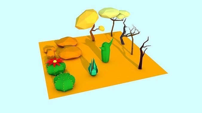 3D model Low Poly Desert Pack VR / AR / low-poly | CGTrader