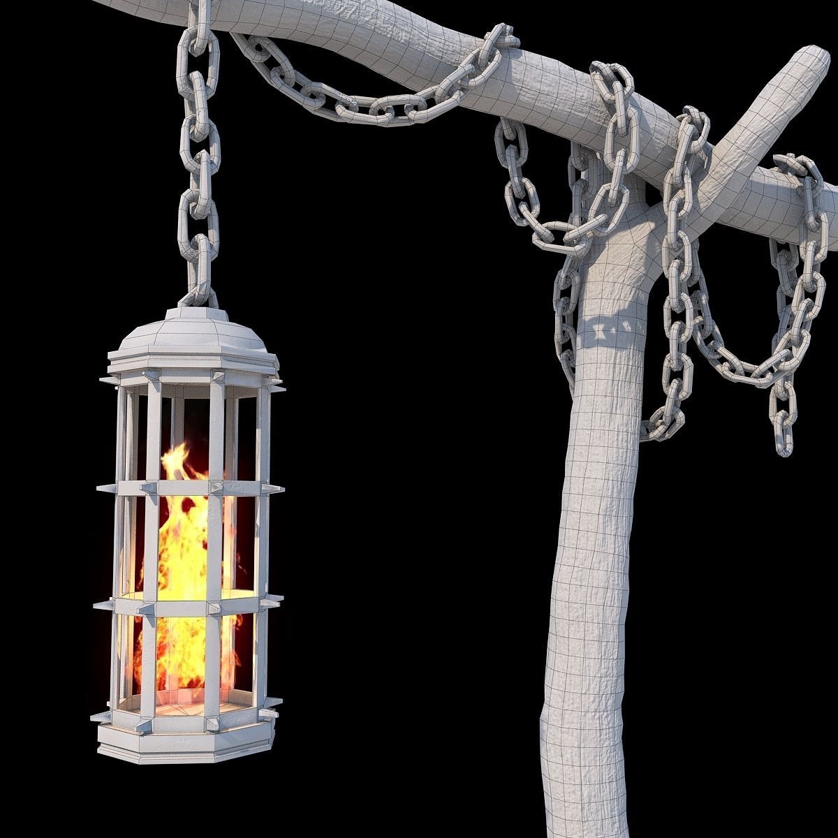 Fantasy torches kit with PBR V-ray render setup 3D model | CGTrader