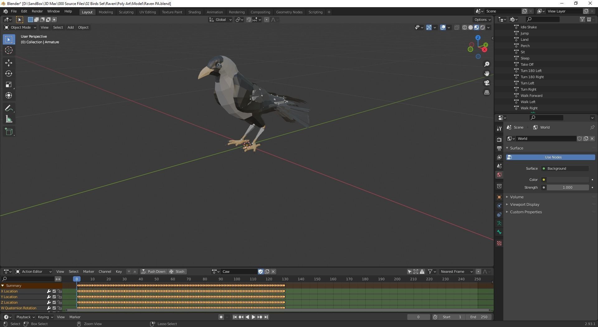 3D model Poly Art Ravens and Crows VR / AR / low-poly | CGTrader