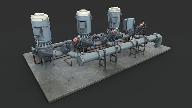 Machinery device Pump station 3D model | CGTrader