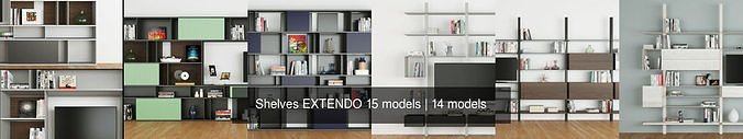 3D Model Collection Shelves EXTENDO 15 models VR / AR / low-poly | CGTrader