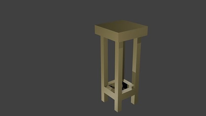 Square Single Bench 3D model 3D printable | CGTrader