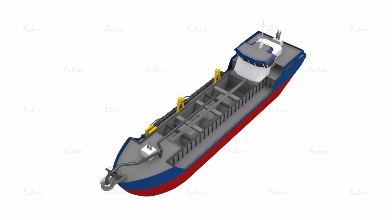 Trailing Suction Hopper Dredger - TSHD 3D model | CGTrader