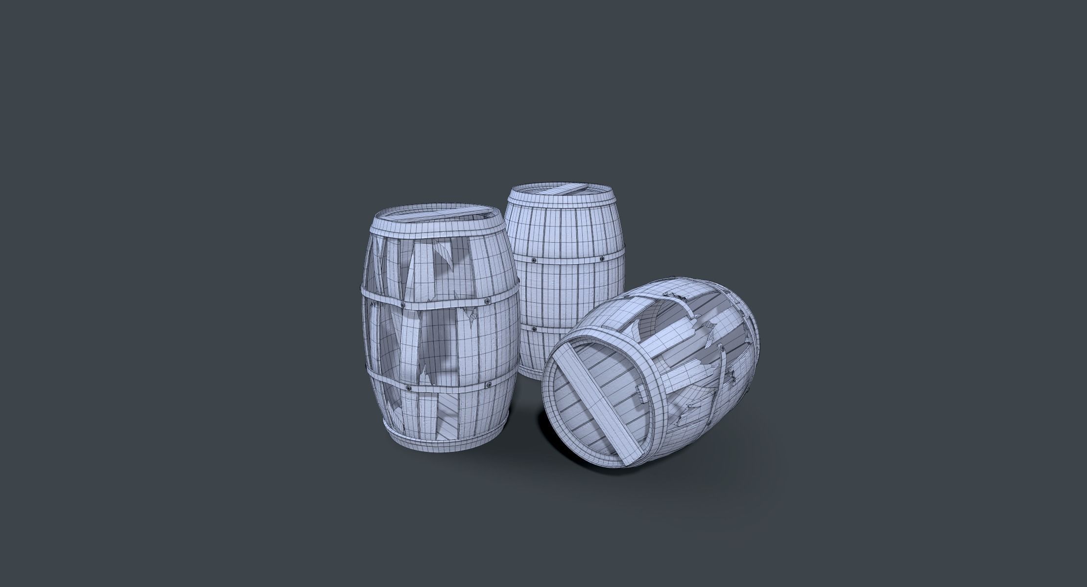 3D model Broken barrel model with bullet holes VR / AR / low-poly ...