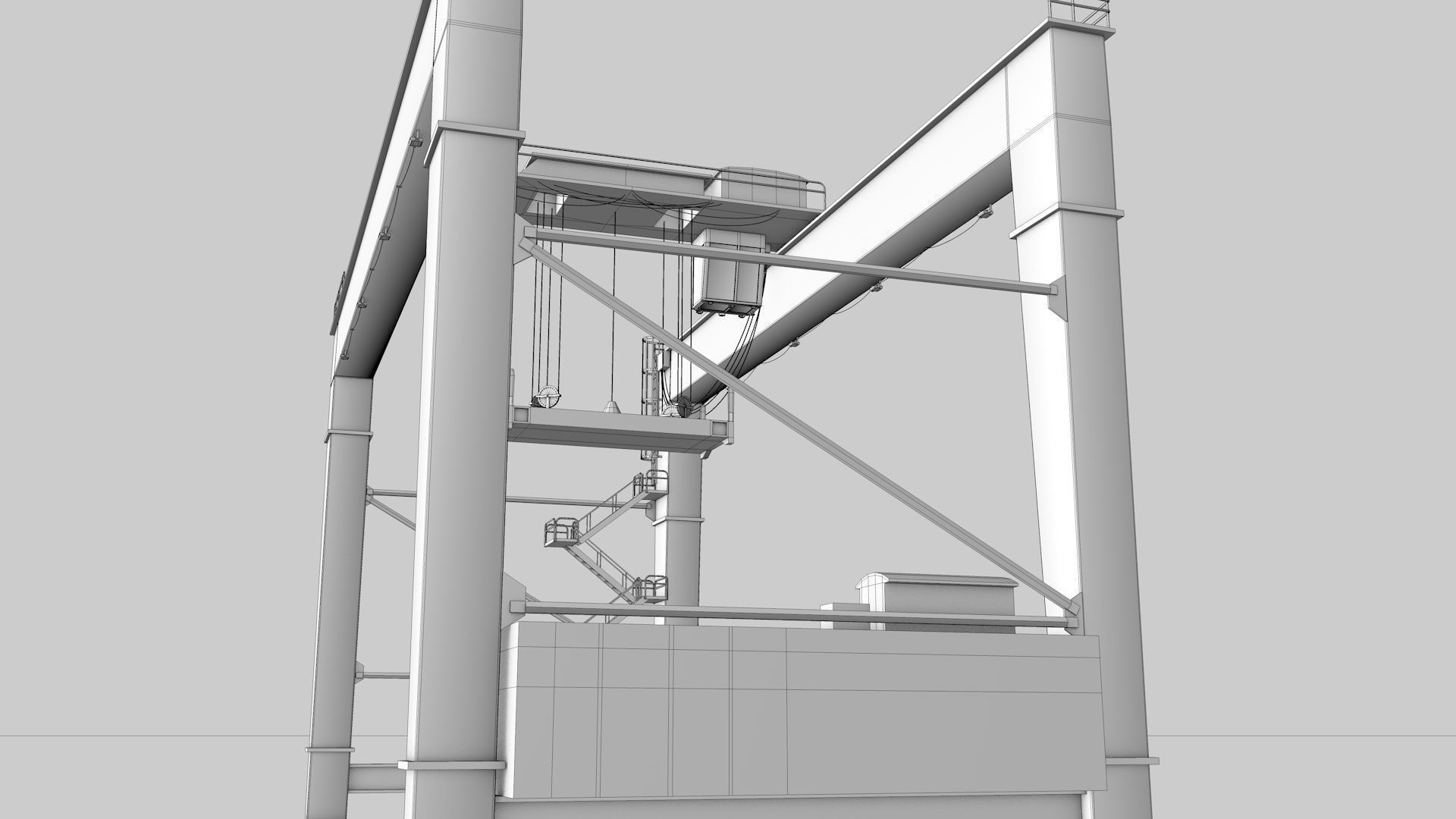 3D model RTG Gantry Port Crane Low poly VR / AR / low-poly | CGTrader