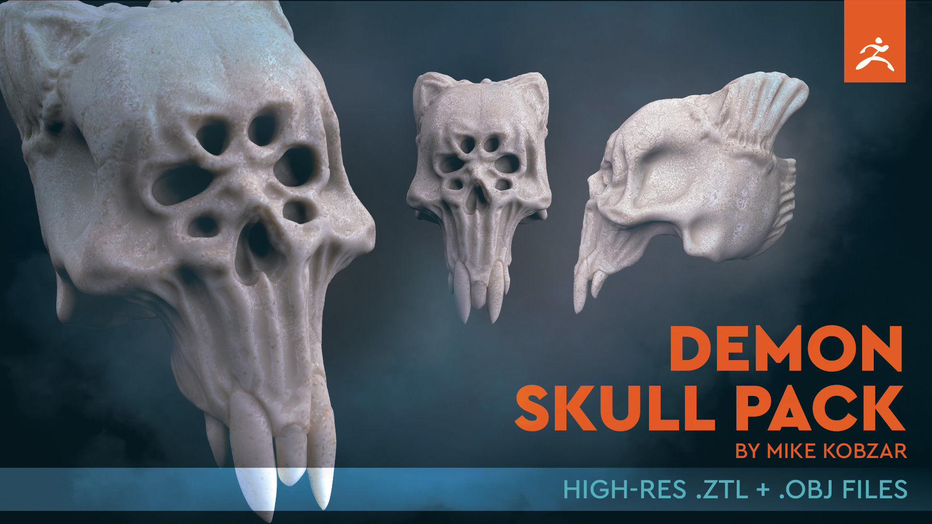 DEMON SKULL PACK - High Res 3D models by Mike Kobzar 3D model | CGTrader