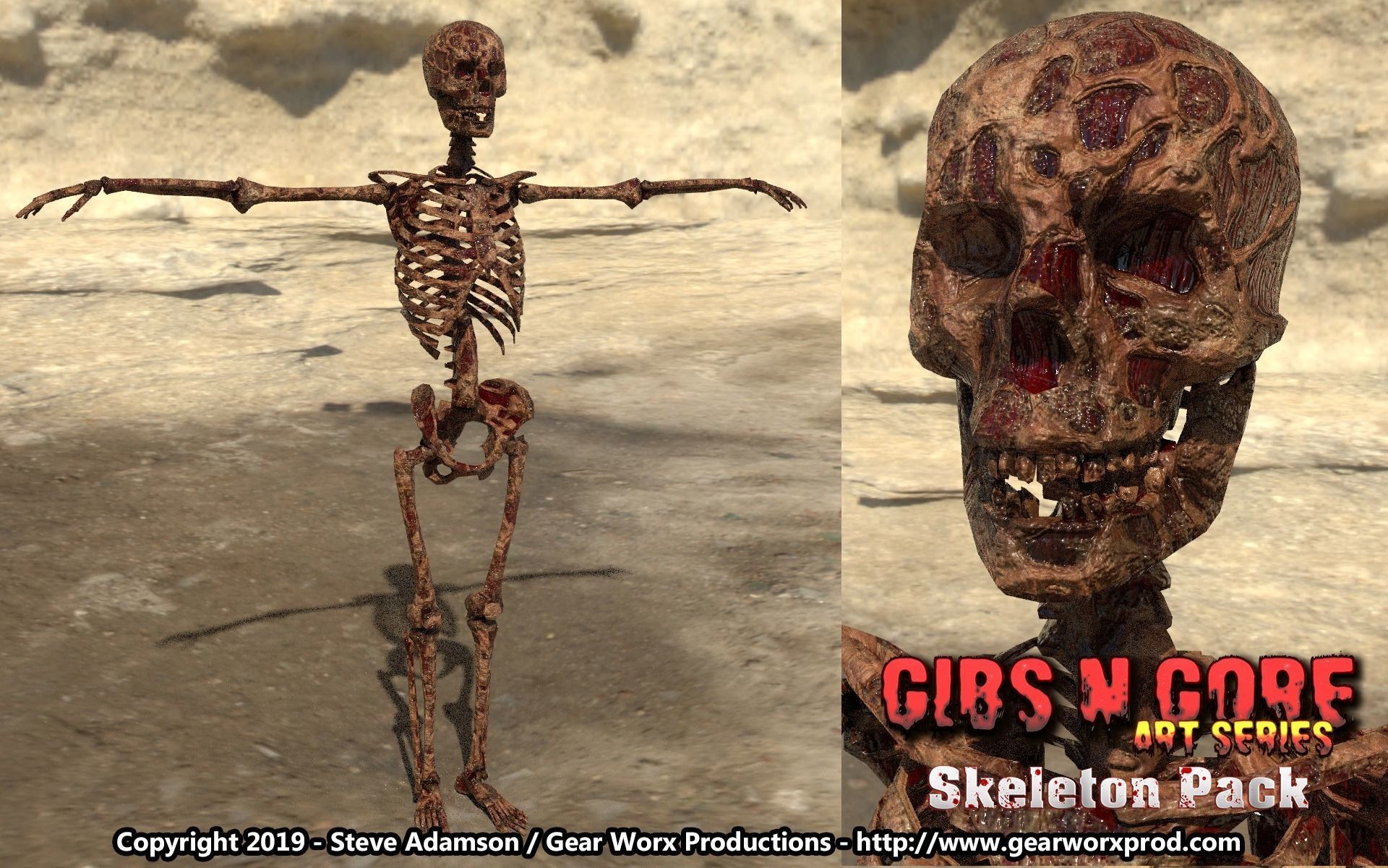 3D model Gibs N Gore - Skeleton Pack VR / AR / low-poly | CGTrader