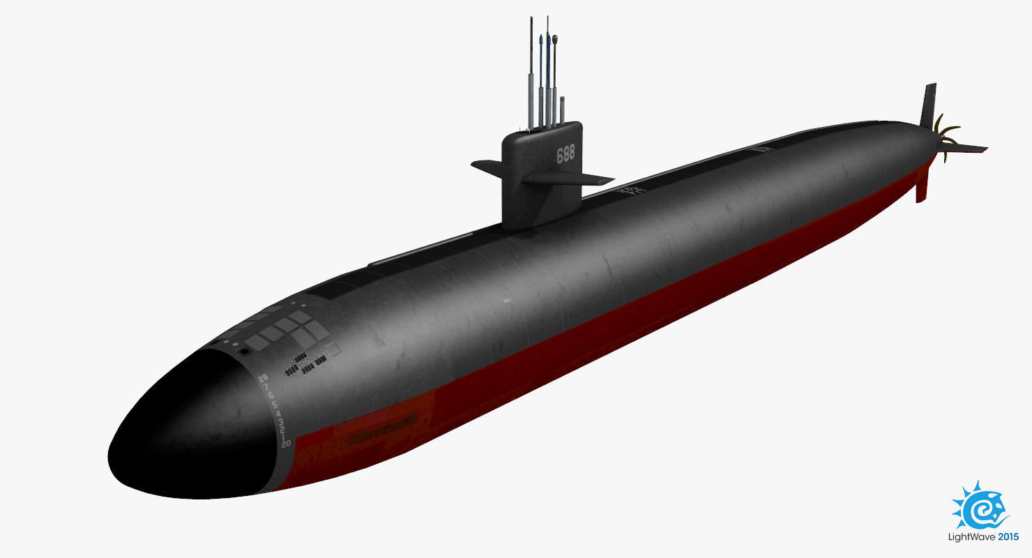 Los Angeles Class Submarine 3D model rigged | CGTrader