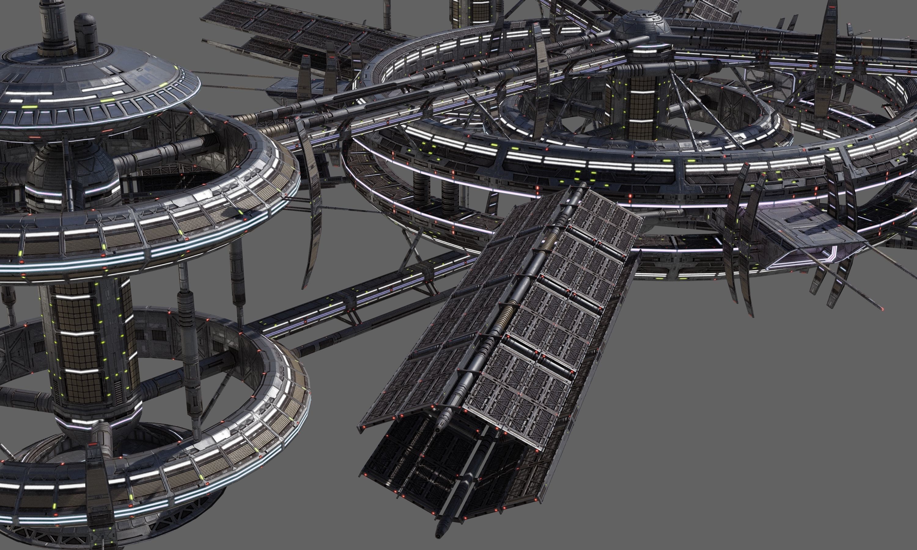 3D model Low Poly Space Station 3 VR / AR / low-poly | CGTrader