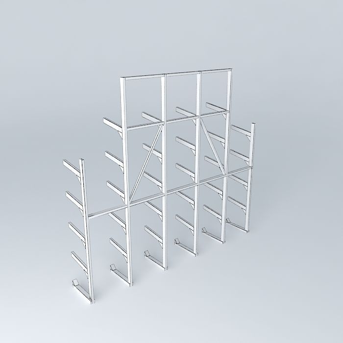 Cantilever shelving rack free 3D model | CGTrader