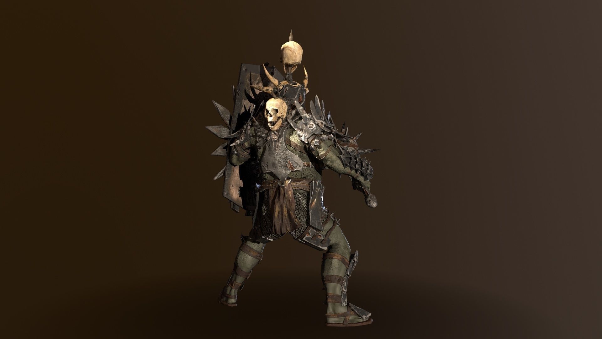 3D model Fat orc 2 VR / AR / low-poly rigged animated | CGTrader
