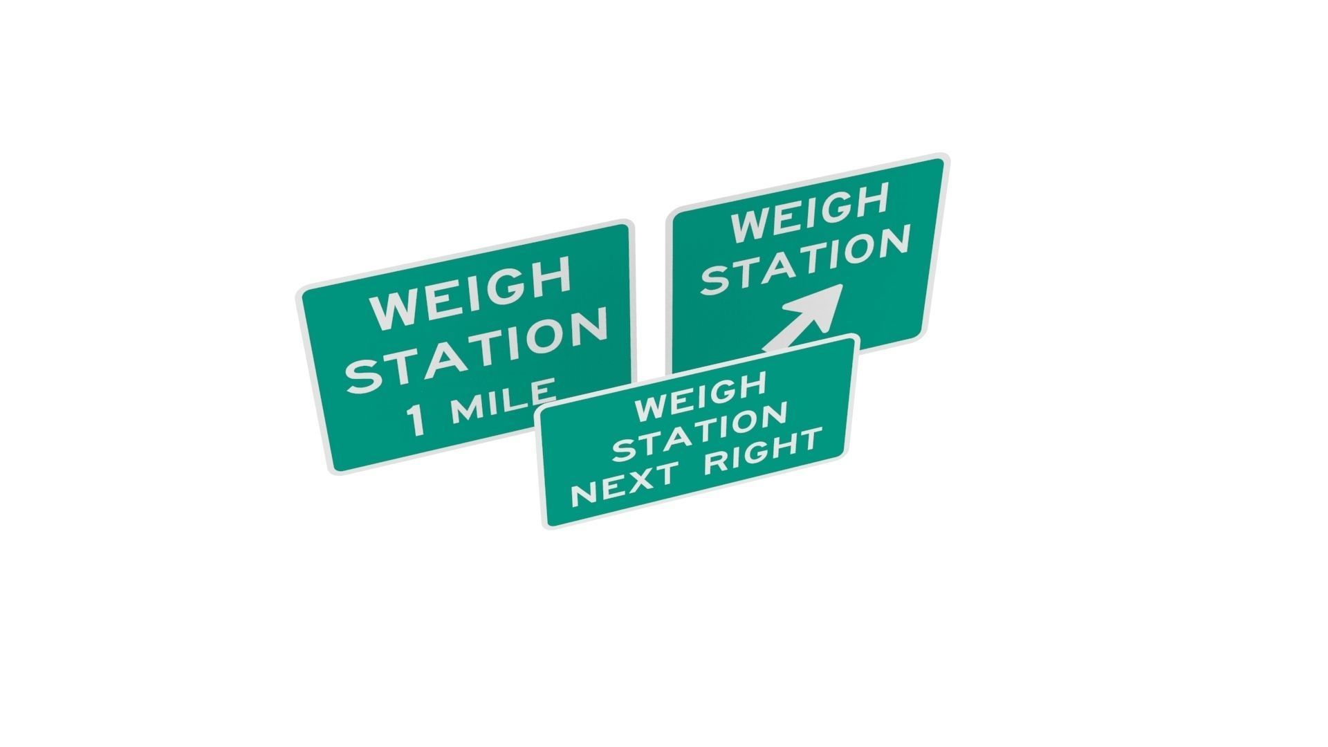 Road Sign US R13 Series Weigh Stations 3D model | CGTrader