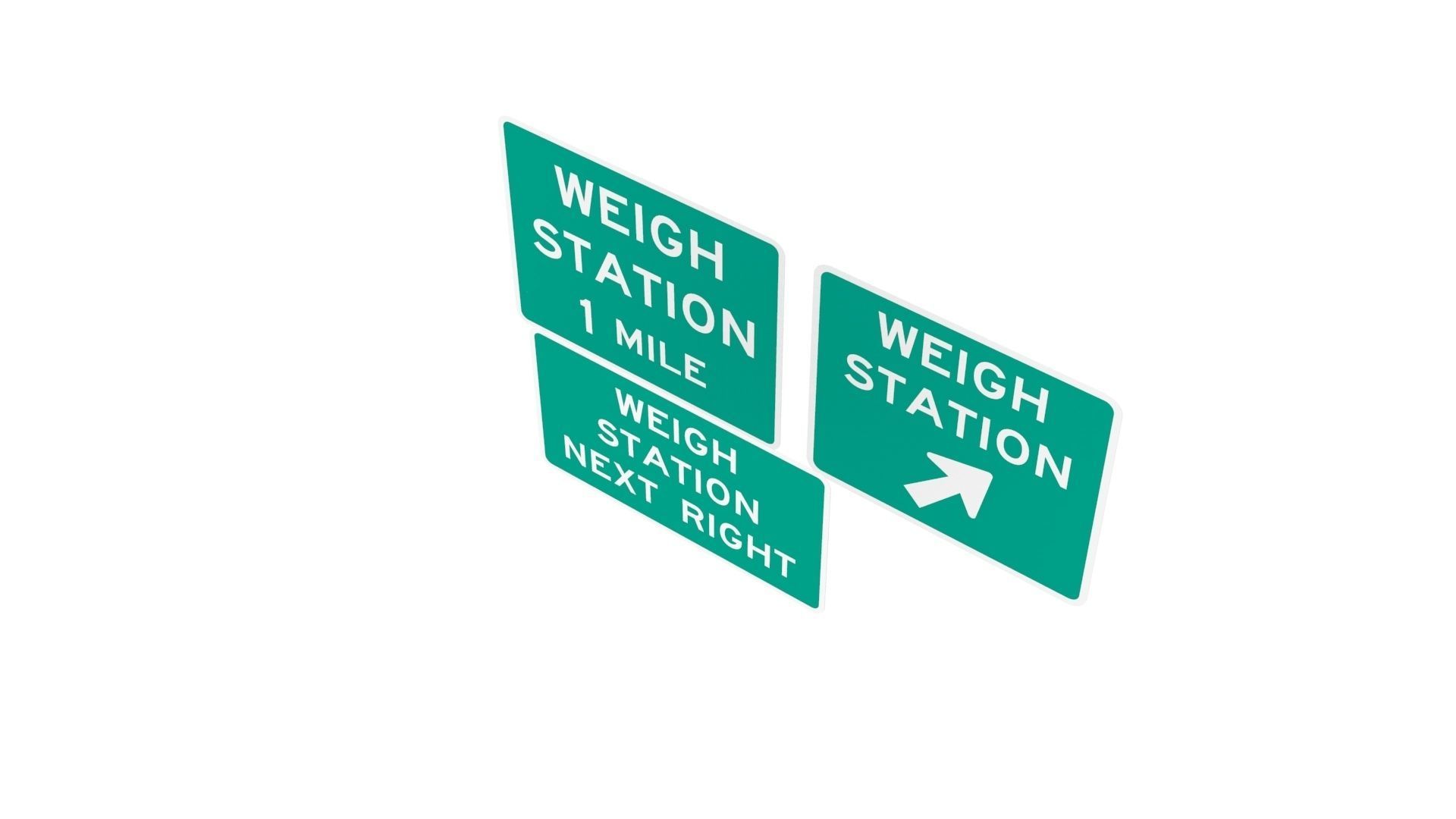 Road Sign US R13 Series Weigh Stations 3D model | CGTrader