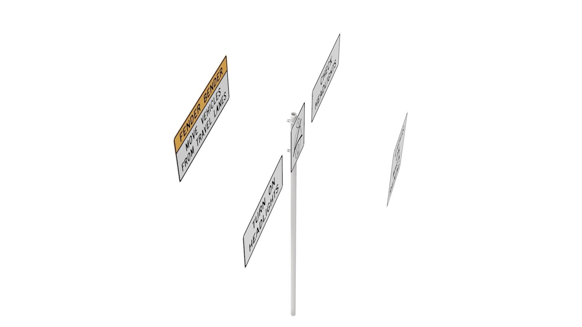 Road Sign - US - R16 Series Seat Belts And Headlight Use 3D model ...