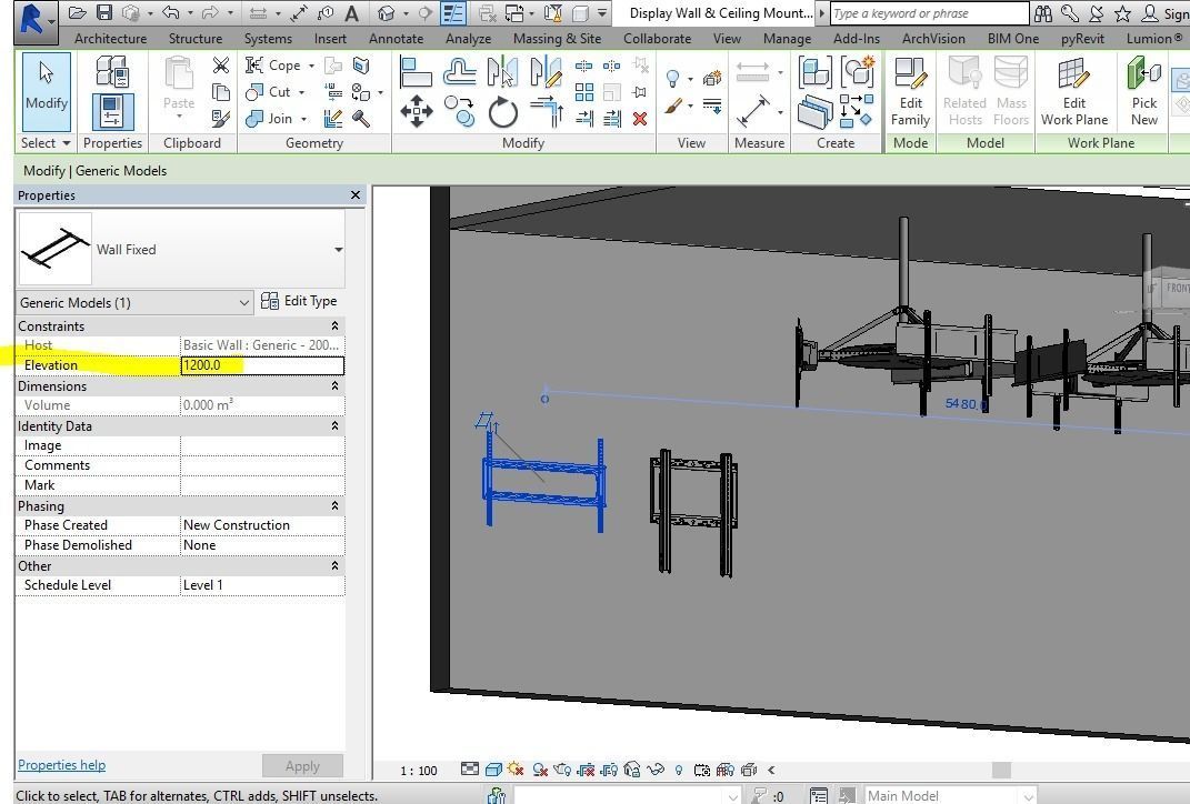 Display Wall and Ceiling Mount Revit Families 3D model | CGTrader