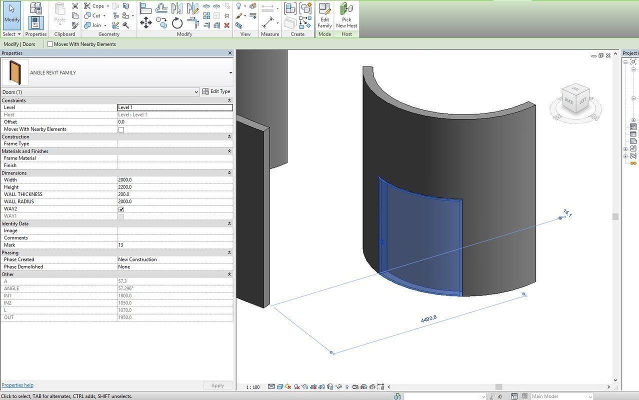 3D model Curved Door Revit Family Full Parameter 3D model | CGTrader