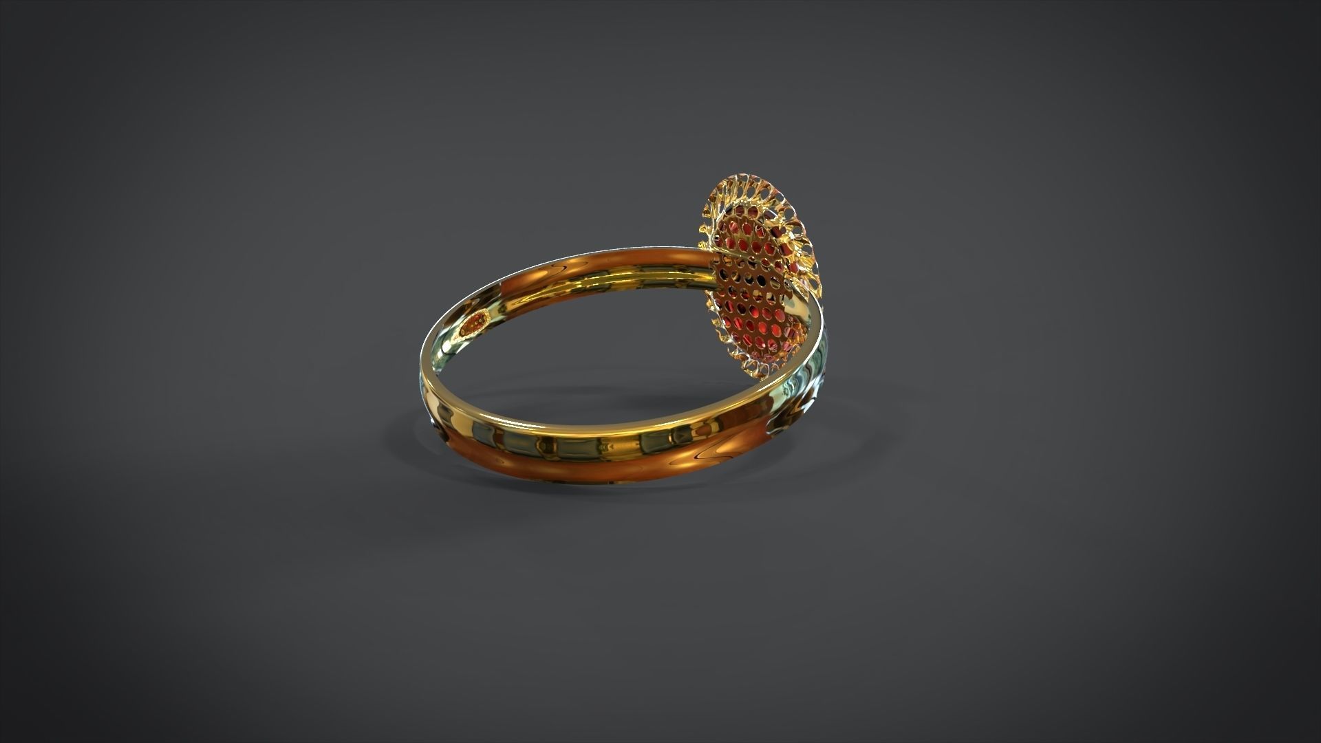Oval shape gold ring 3D model | CGTrader