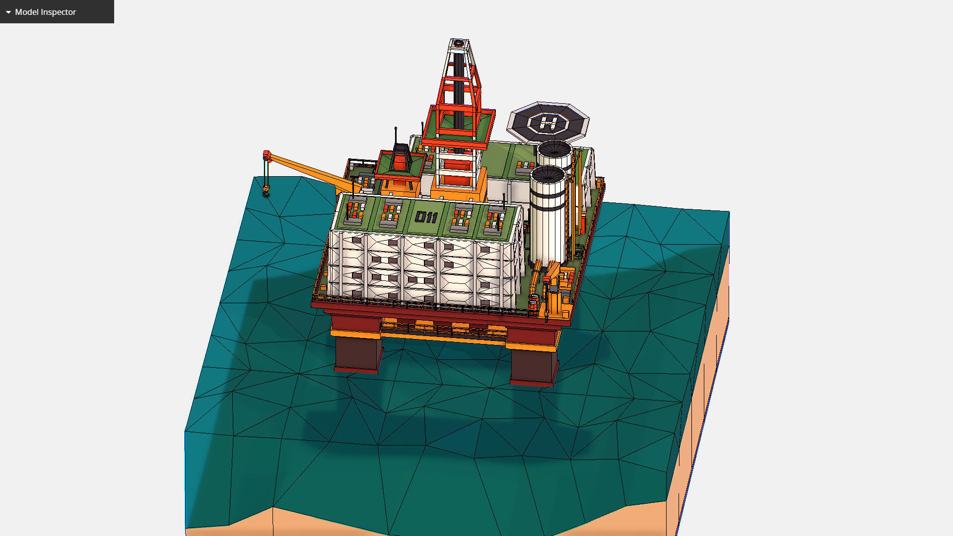 3D model isometric Big Oil Production Rig Platform VR / AR / low-poly ...