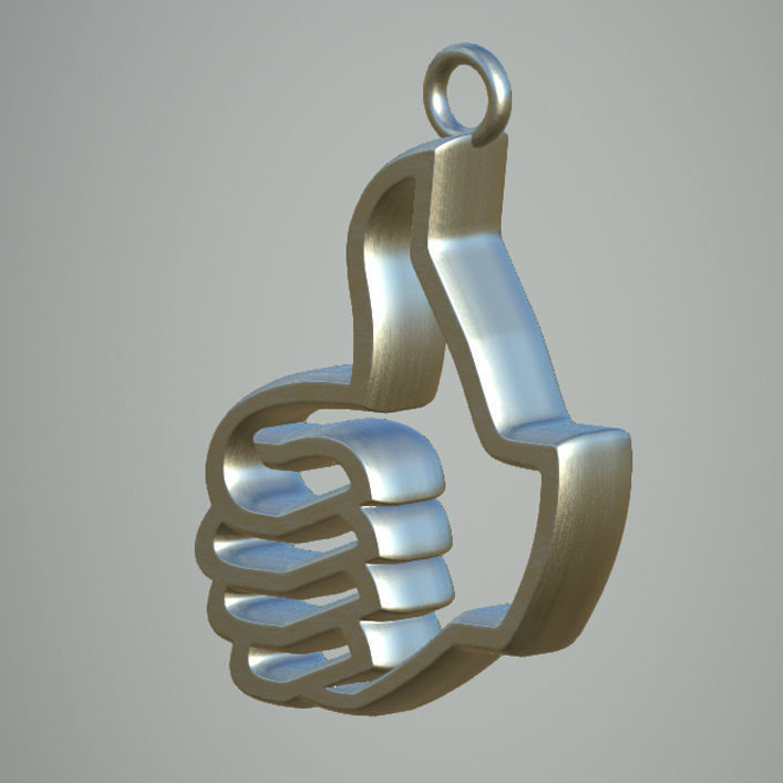 Pendant gold thumbs up sign 3D model 3D printable | CGTrader