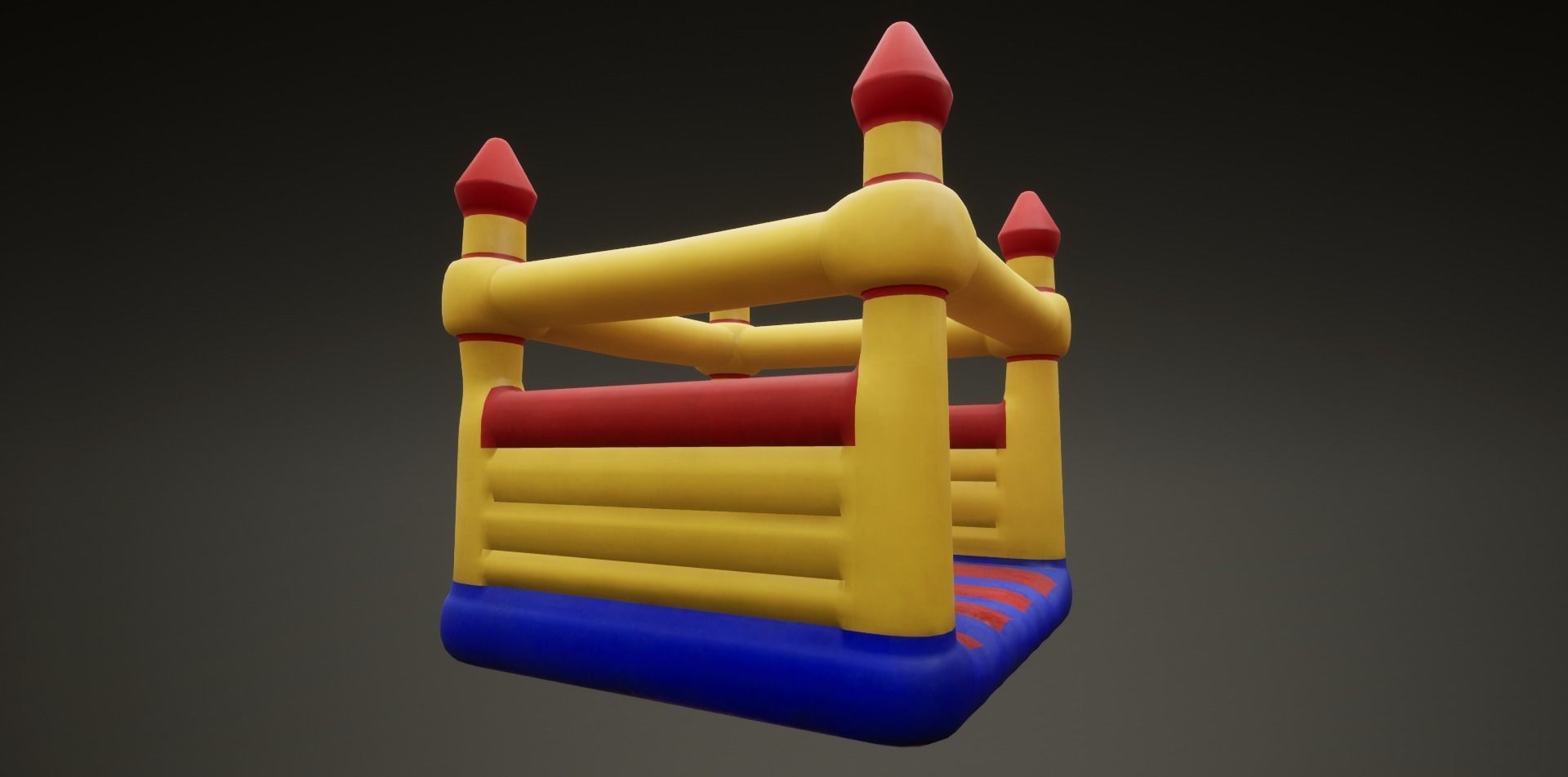 3D model 3D low poly PBR bouncy inflatable castle VR / AR / low-poly ...