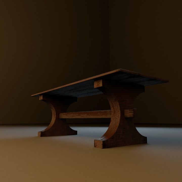 Old table free 3D model | CGTrader