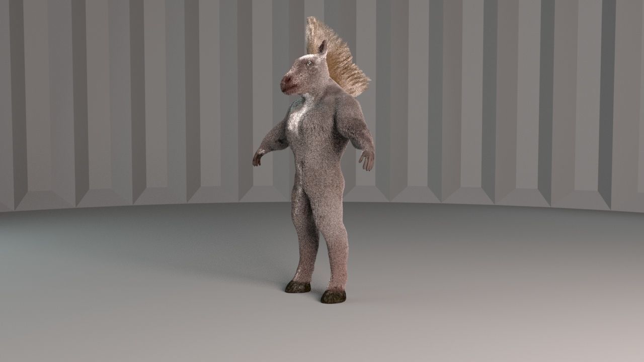 3D model Horse man Creature Model with PBR n Arnold Textures n Xgen Fur ...