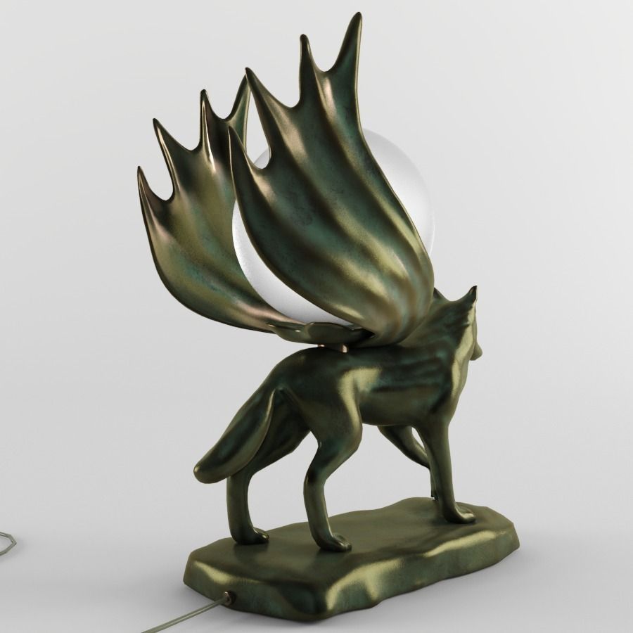 decorative lamp wolf 3D Model MAX OBJ MTL | CGTrader.com