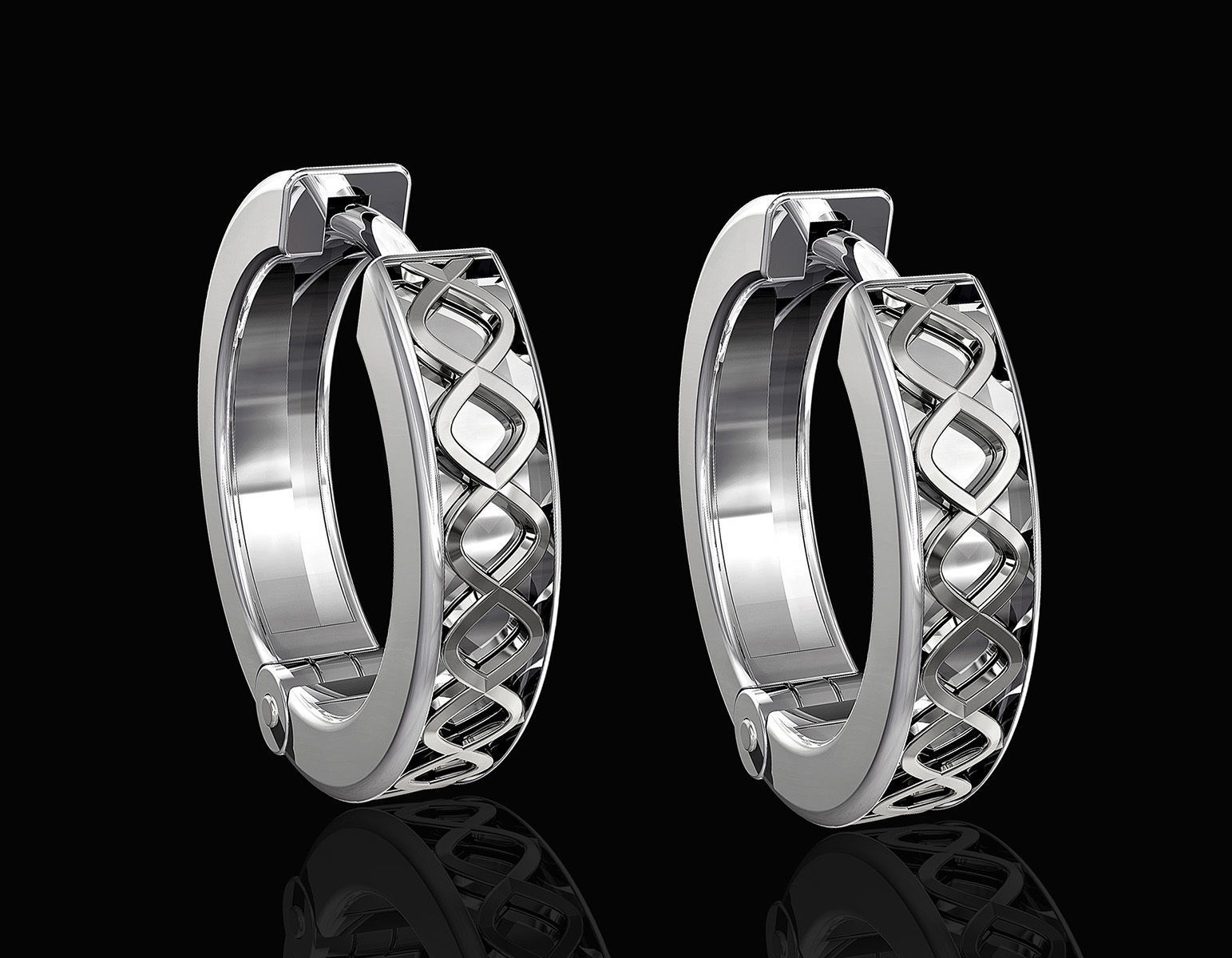 Spiral Hoop Earrings 3D model 3D printable | CGTrader