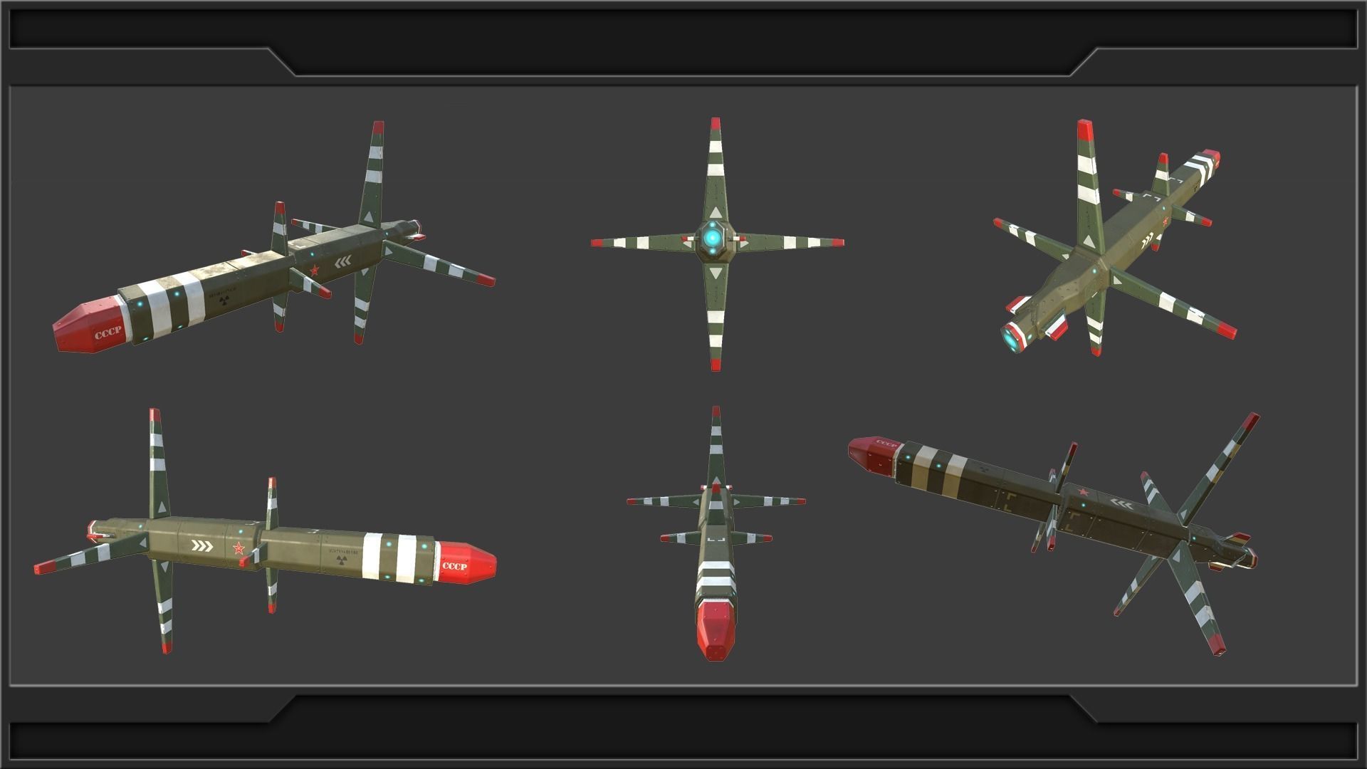 3D model Sci-fi Missiles set VR / AR / low-poly | CGTrader