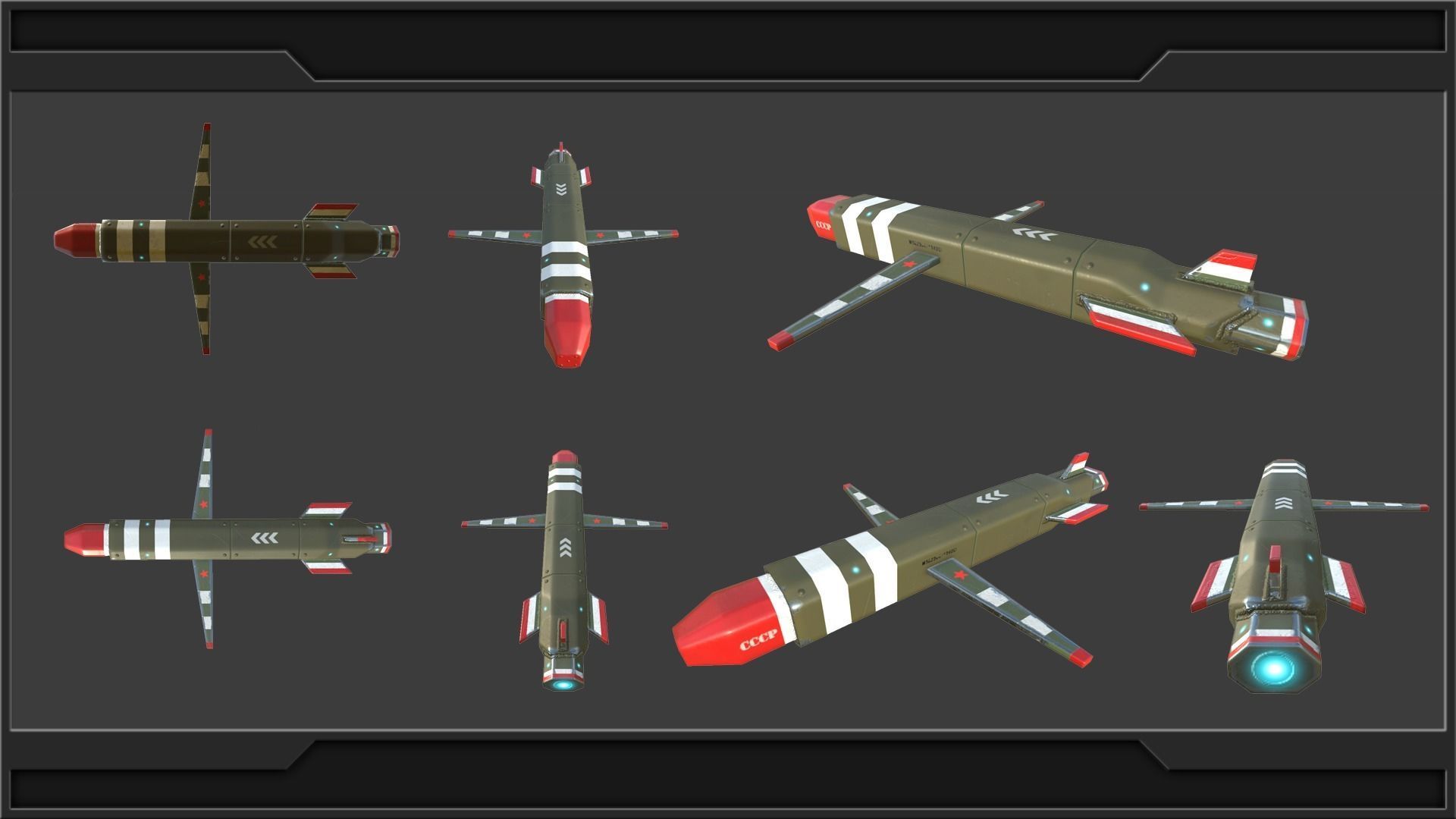 3D model Sci-fi Missiles set VR / AR / low-poly | CGTrader