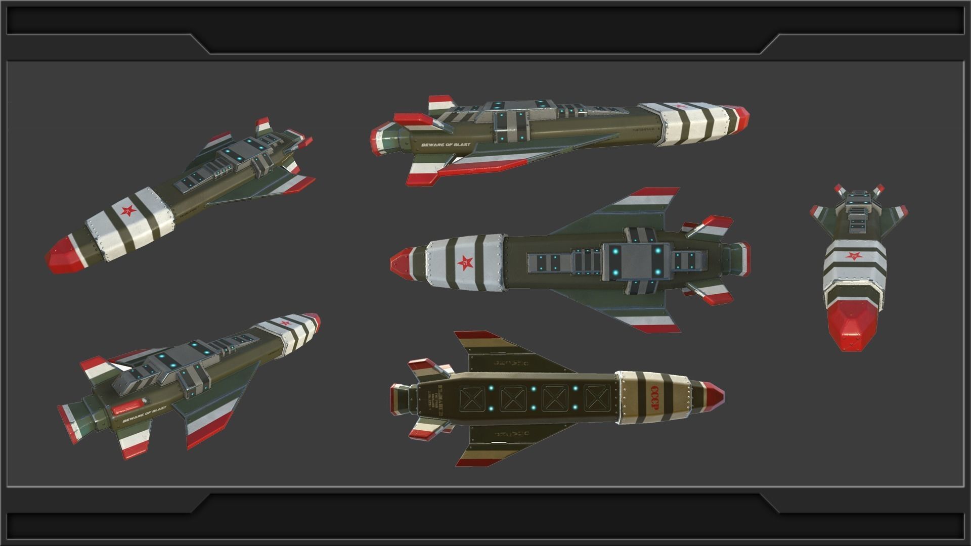 3D model Sci-fi Missiles set VR / AR / low-poly | CGTrader