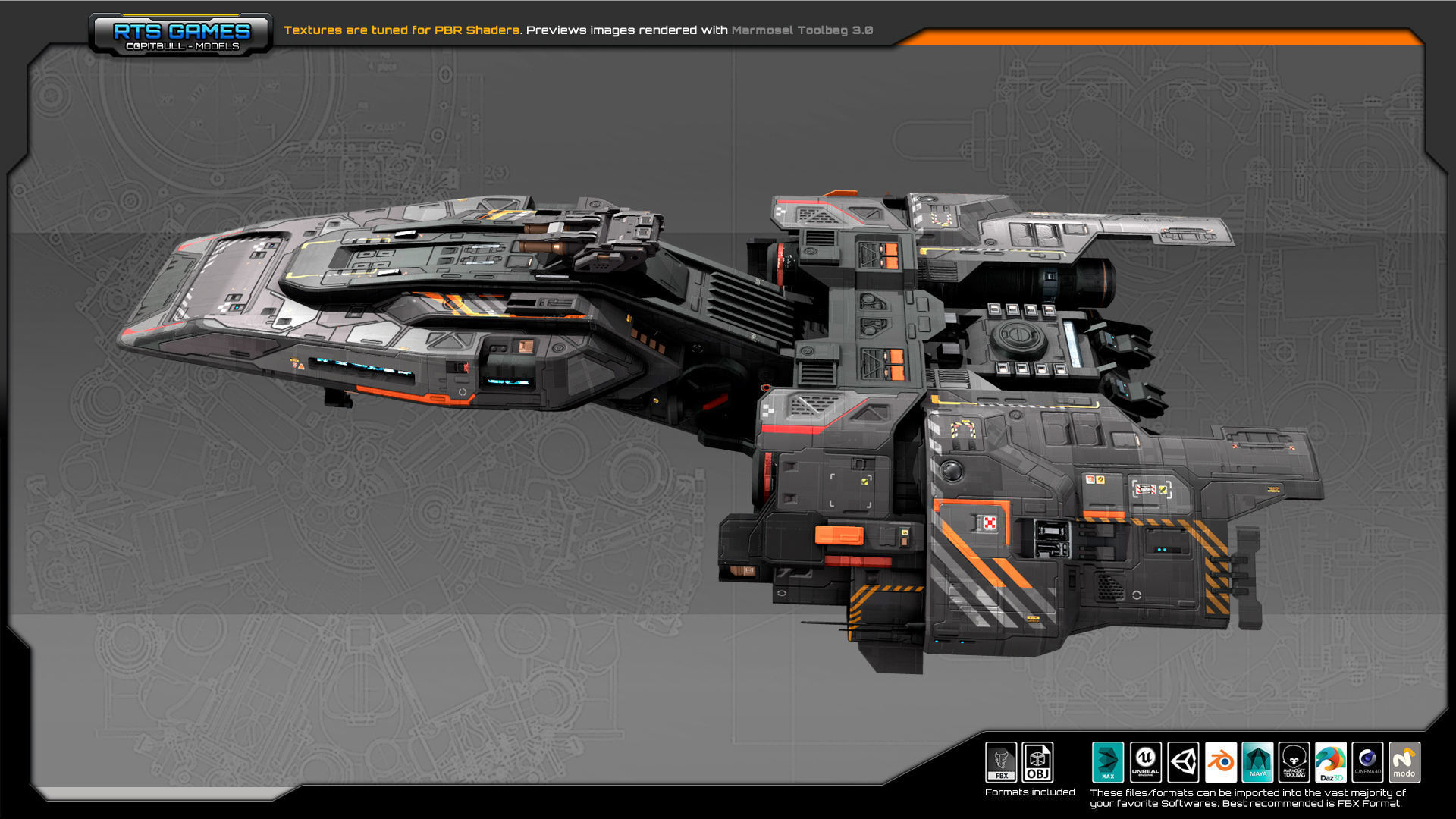 3D model Federation Fleet Pack03 VR / AR / low-poly | CGTrader