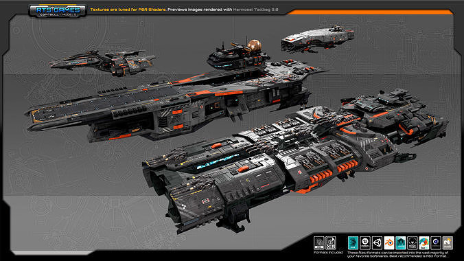 3D model Federation Fleet Pack03 VR / AR / low-poly | CGTrader