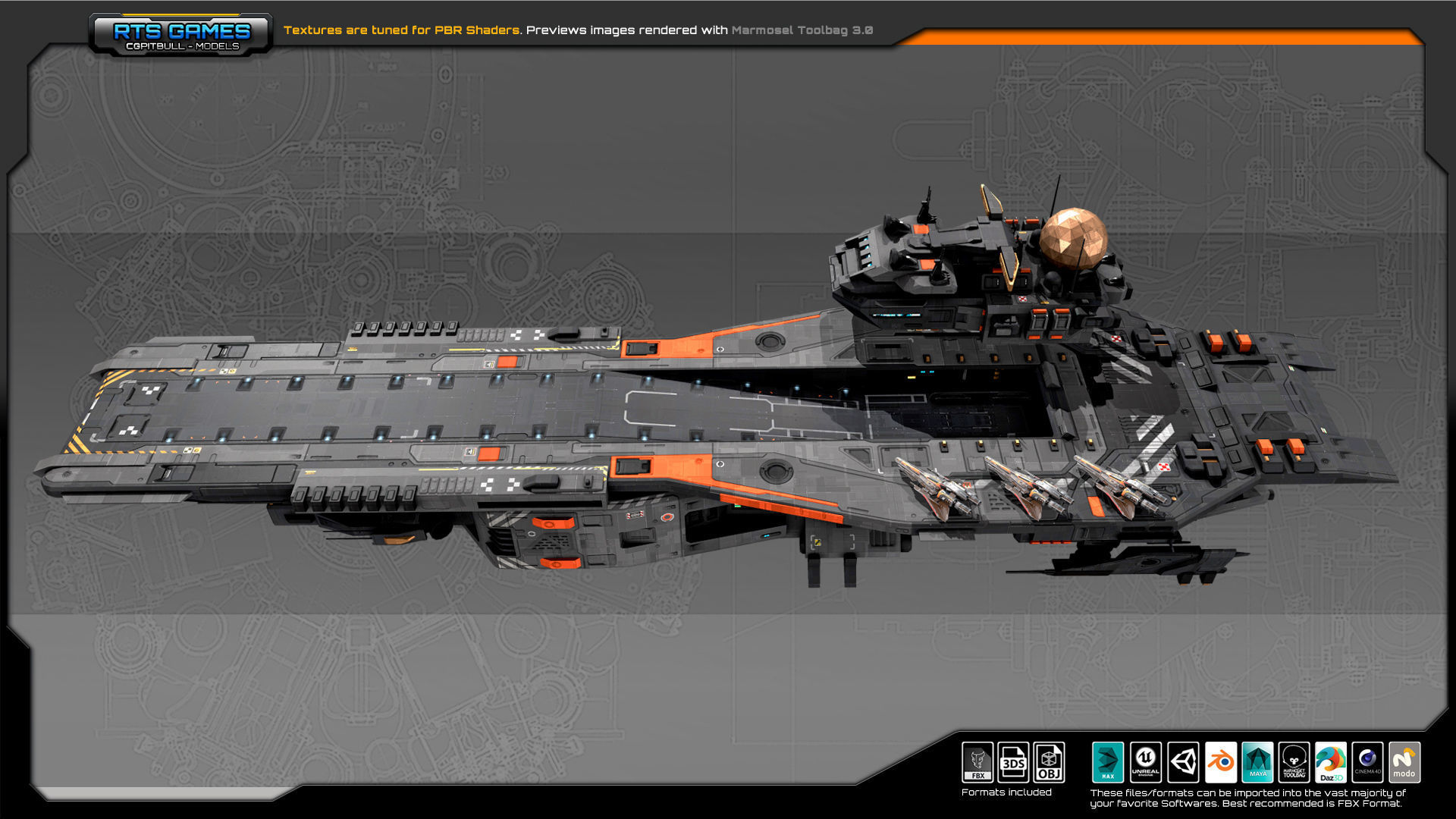 3D model Federation Fleet Pack03 VR / AR / low-poly | CGTrader