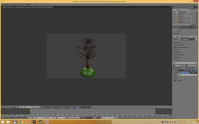 tree in 2d 3D model 3D printable | CGTrader