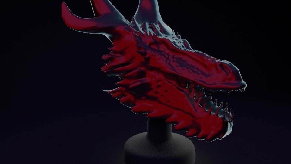 high poly dragon skull 3D model | CGTrader
