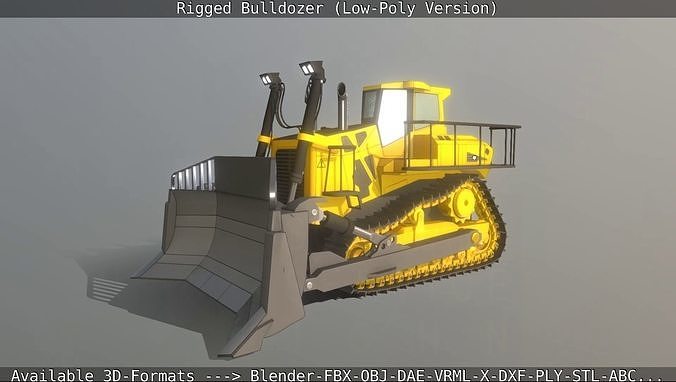 3D model Bulldozer Rigged and Animated- Low-Poly Version VR / AR / low ...