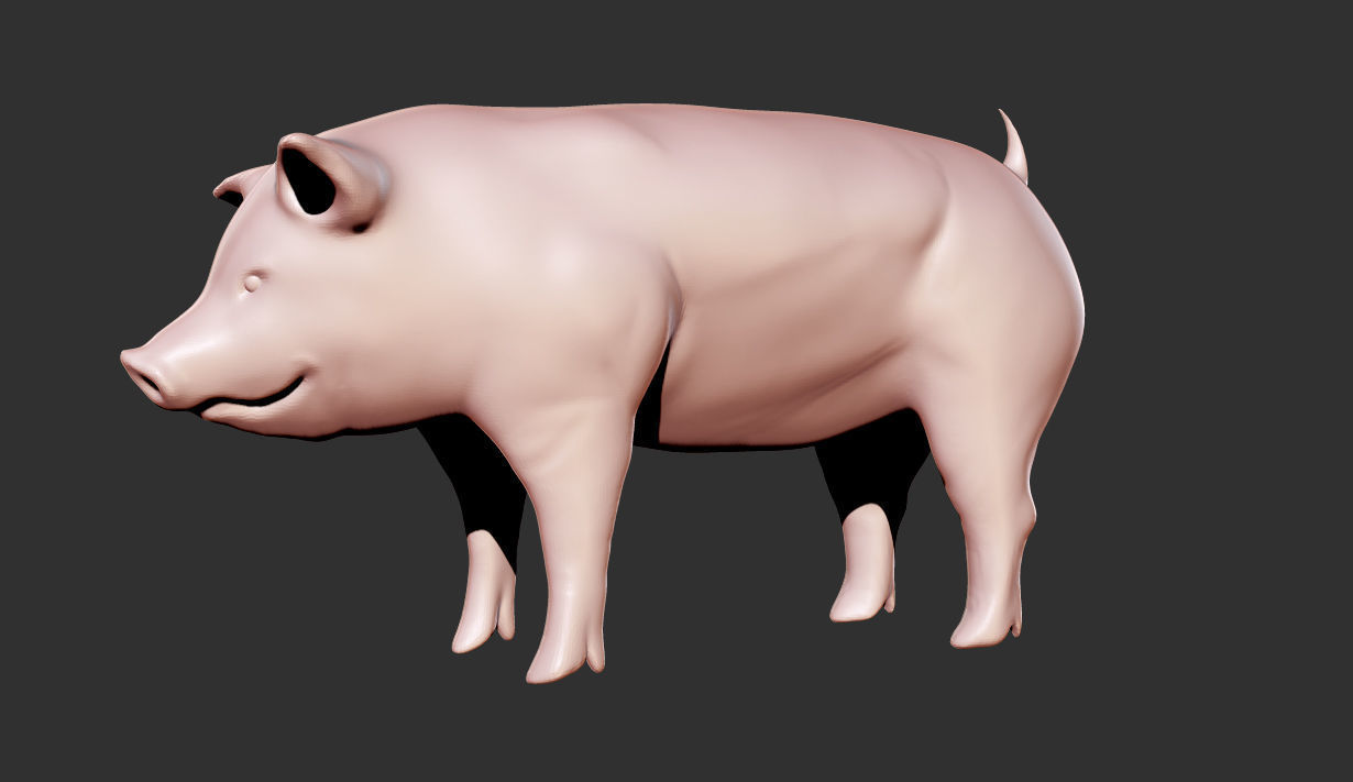 Simple Pig 3D printable model | CGTrader
