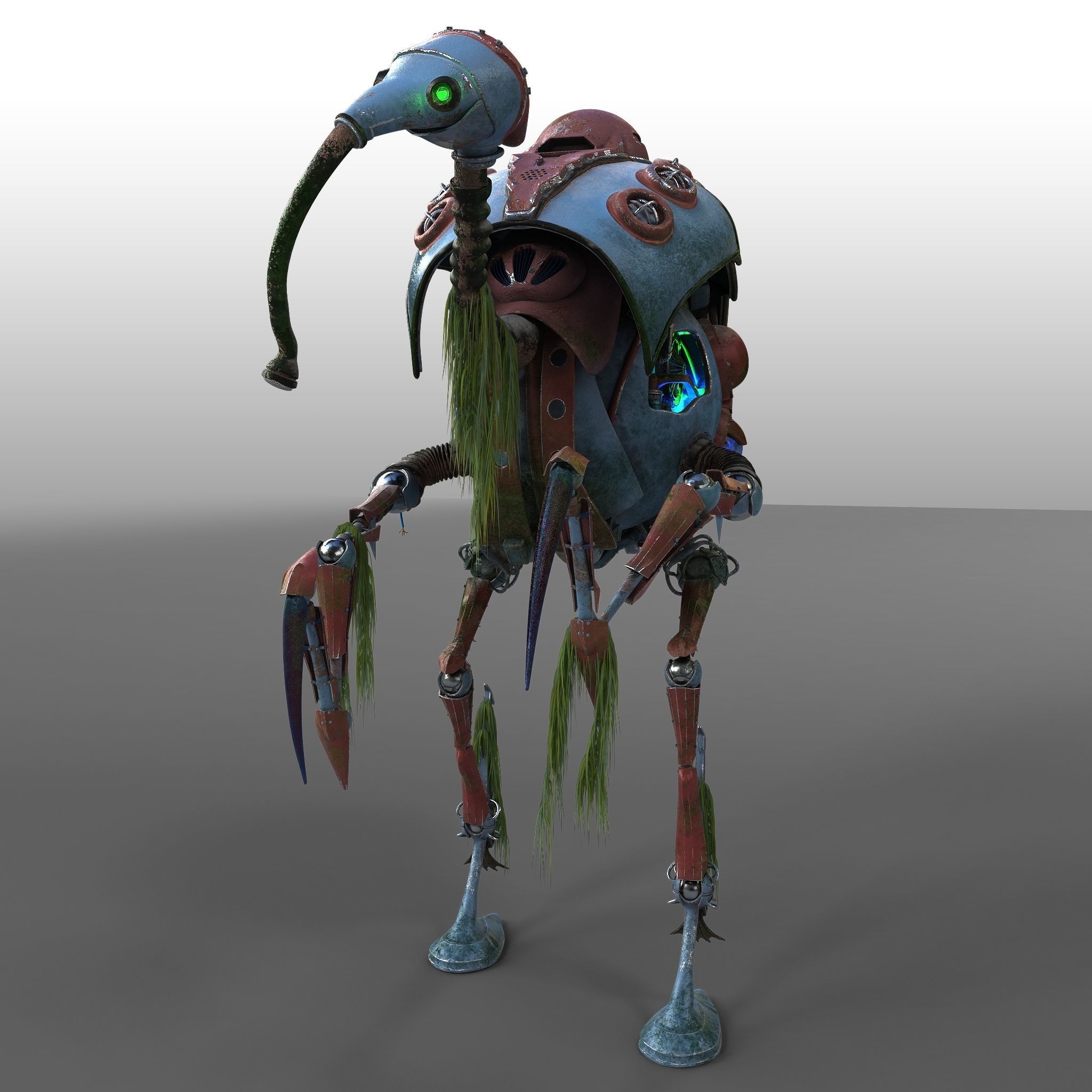 heron robot sci fi 3D model rigged | CGTrader