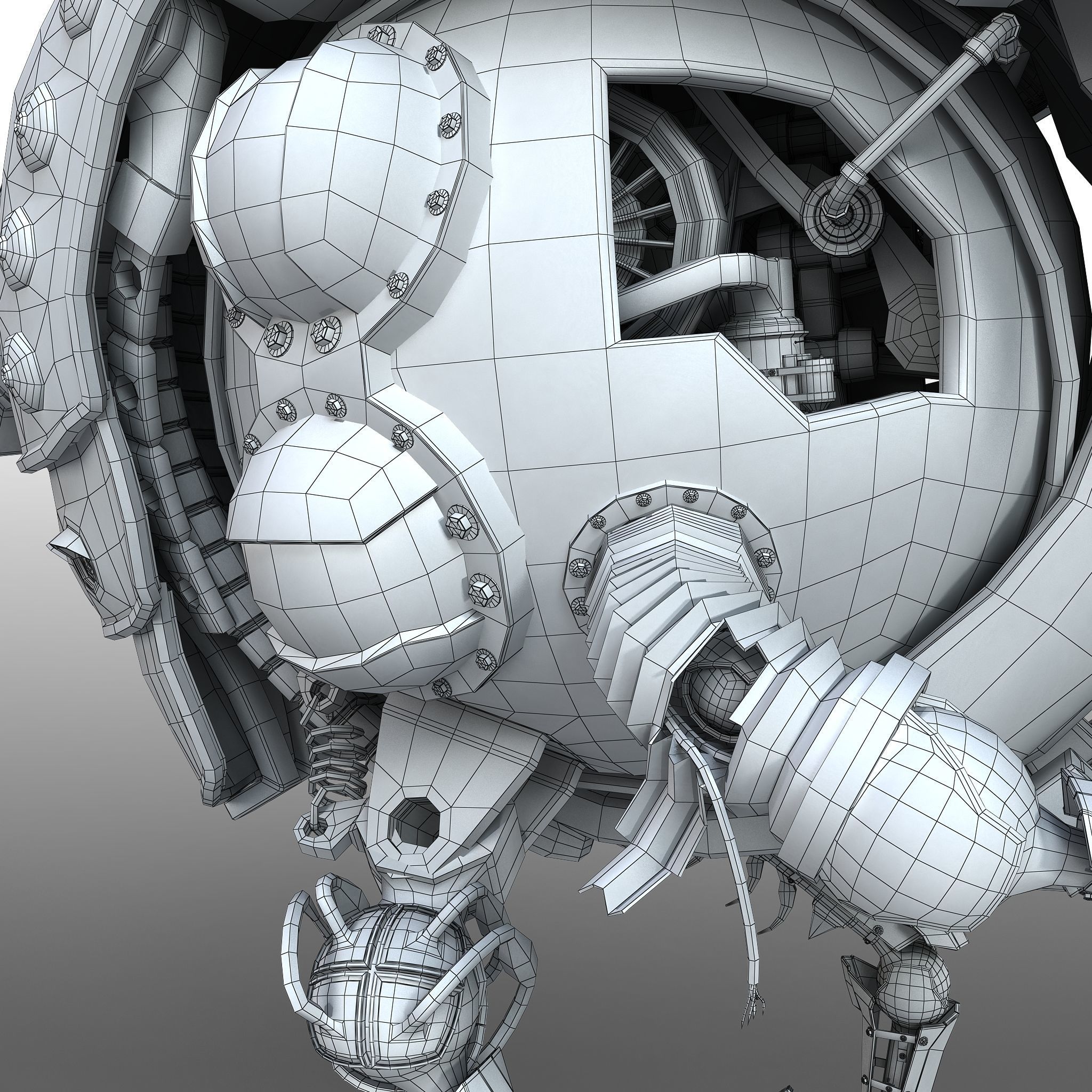 heron robot sci fi 3D model rigged | CGTrader