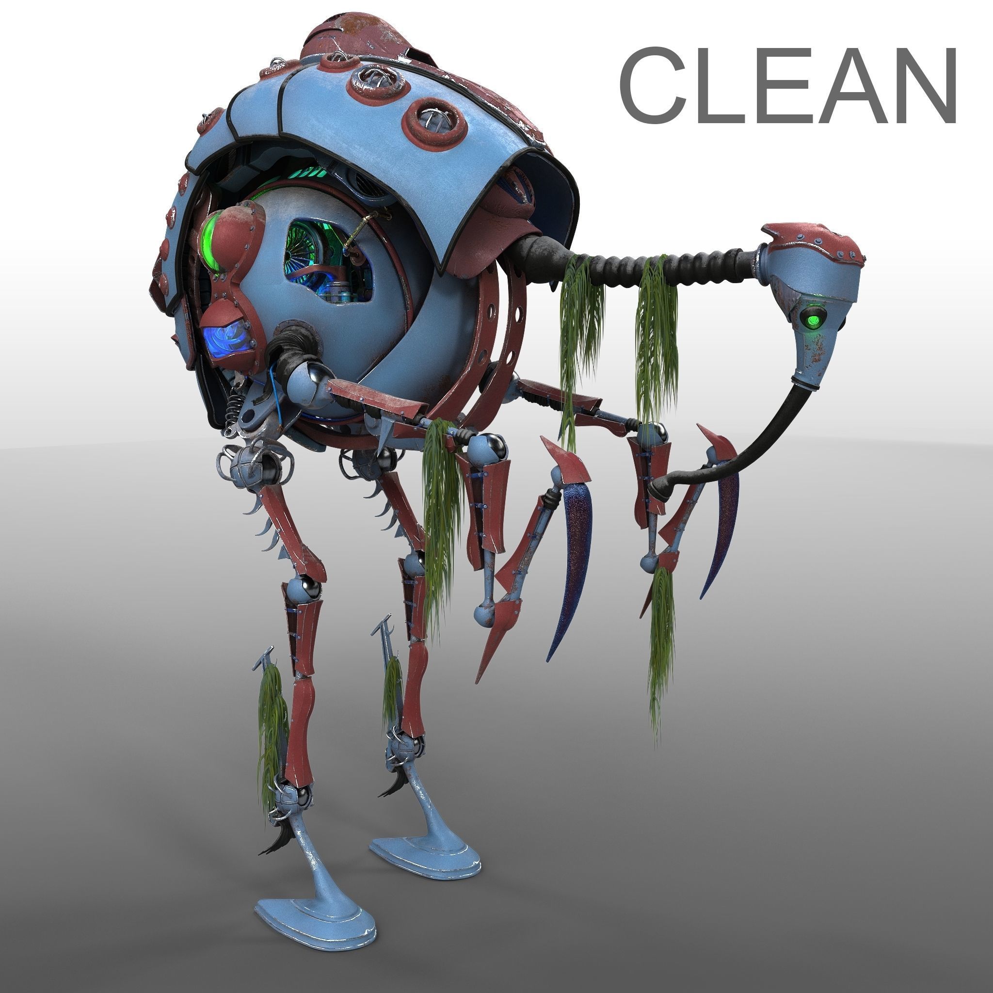 heron robot sci fi 3D model rigged | CGTrader