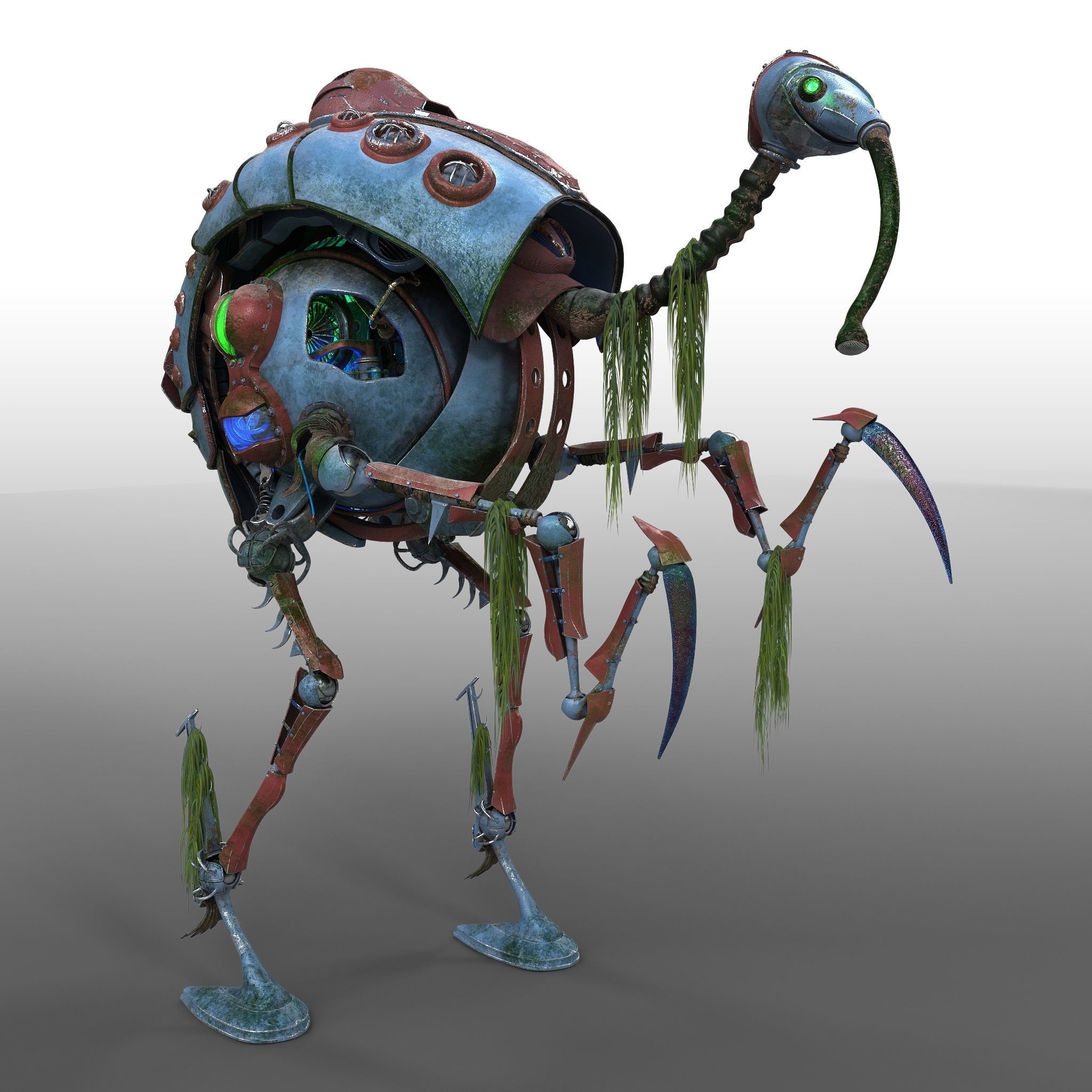 heron robot sci fi 3D model rigged | CGTrader