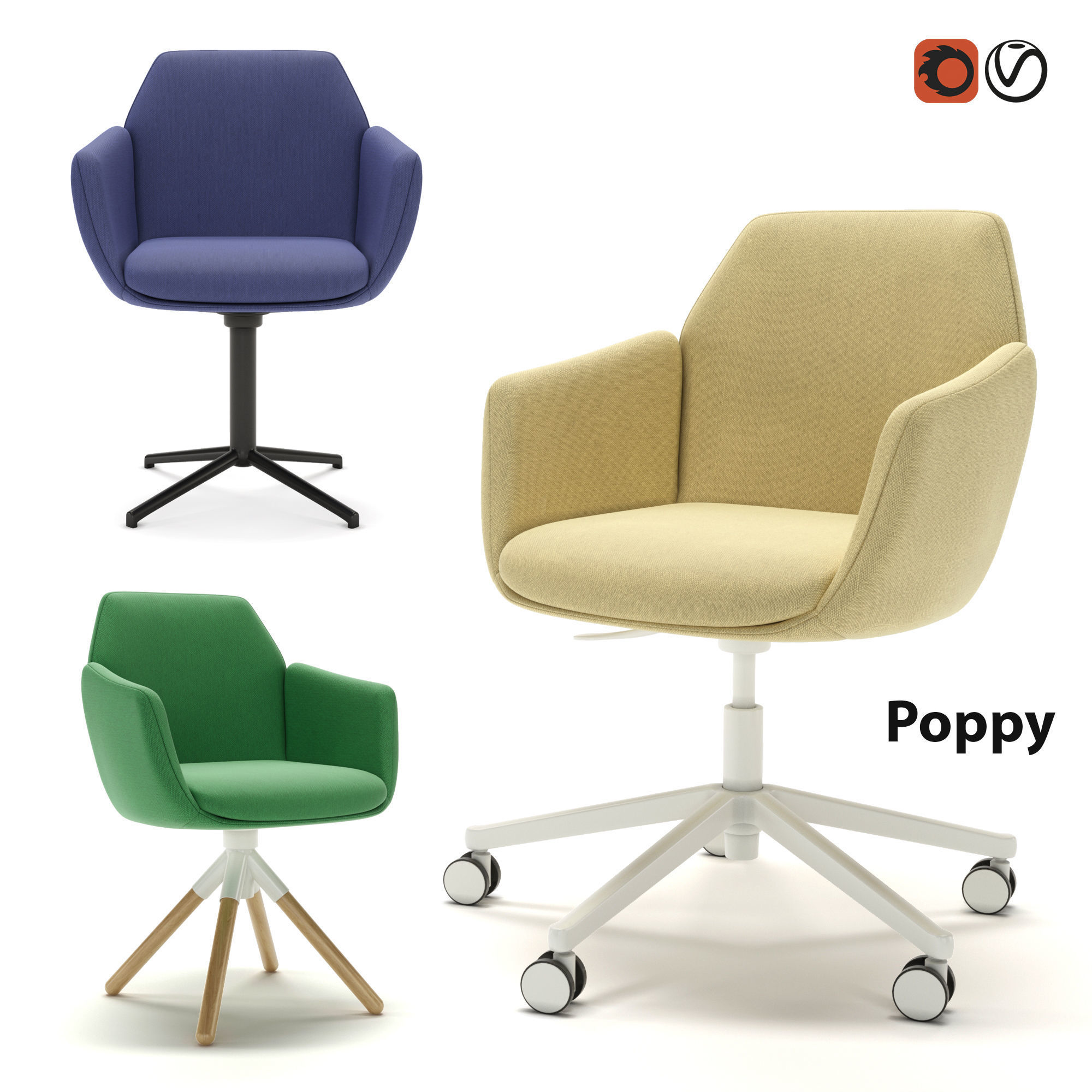 3D model ArmChair Haworth Poppy | CGTrader