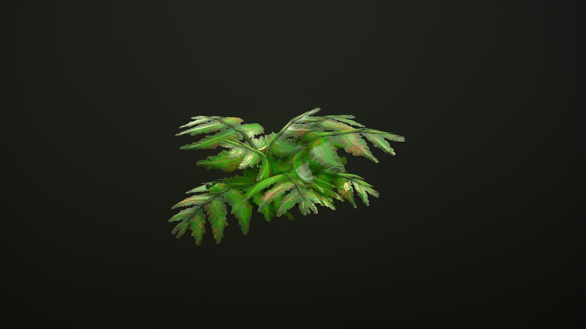 3D model Low poly sci fi alien fern plant model VR / AR / low-poly ...