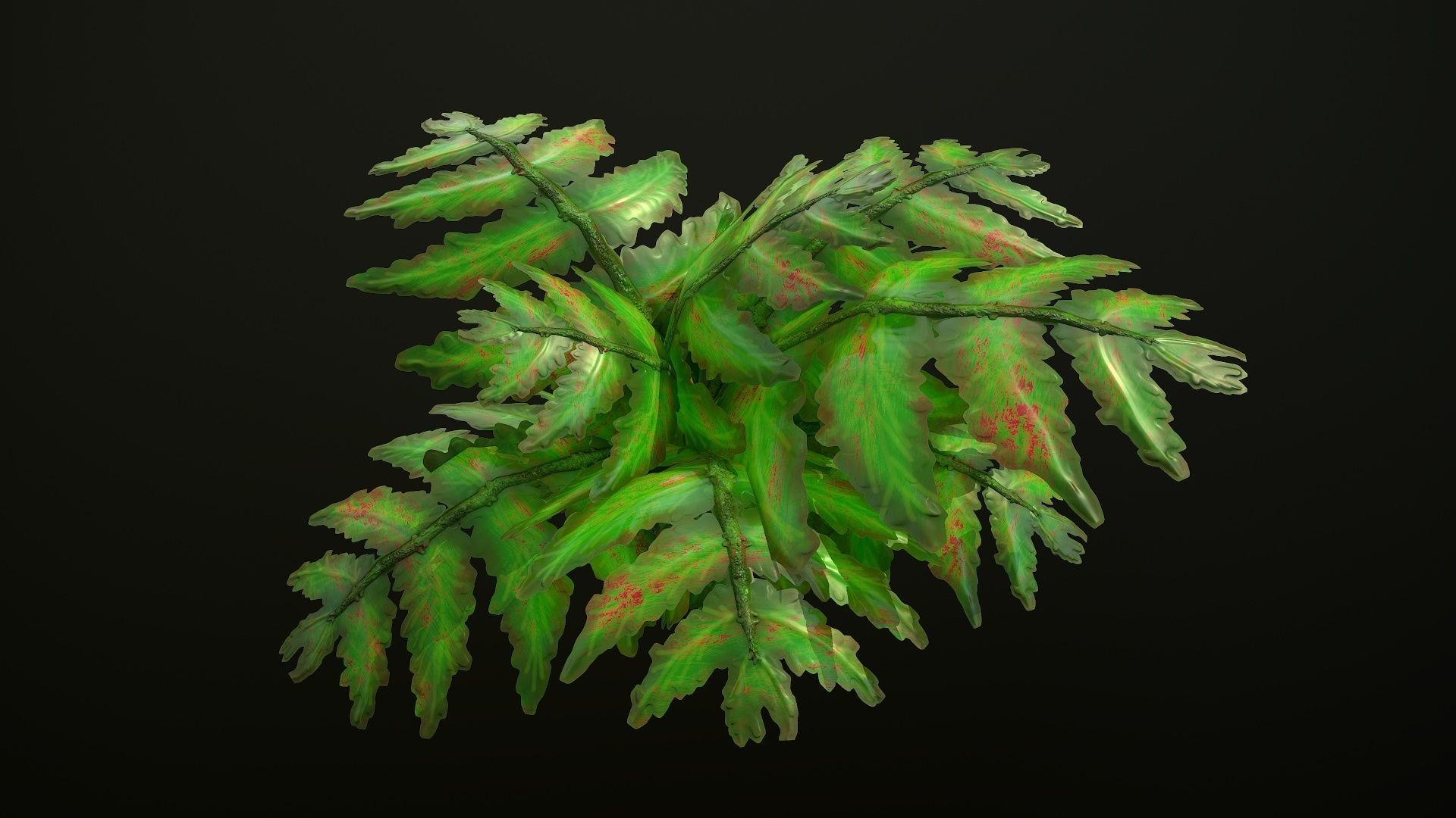 3D model Low poly sci fi alien fern plant model VR / AR / low-poly ...
