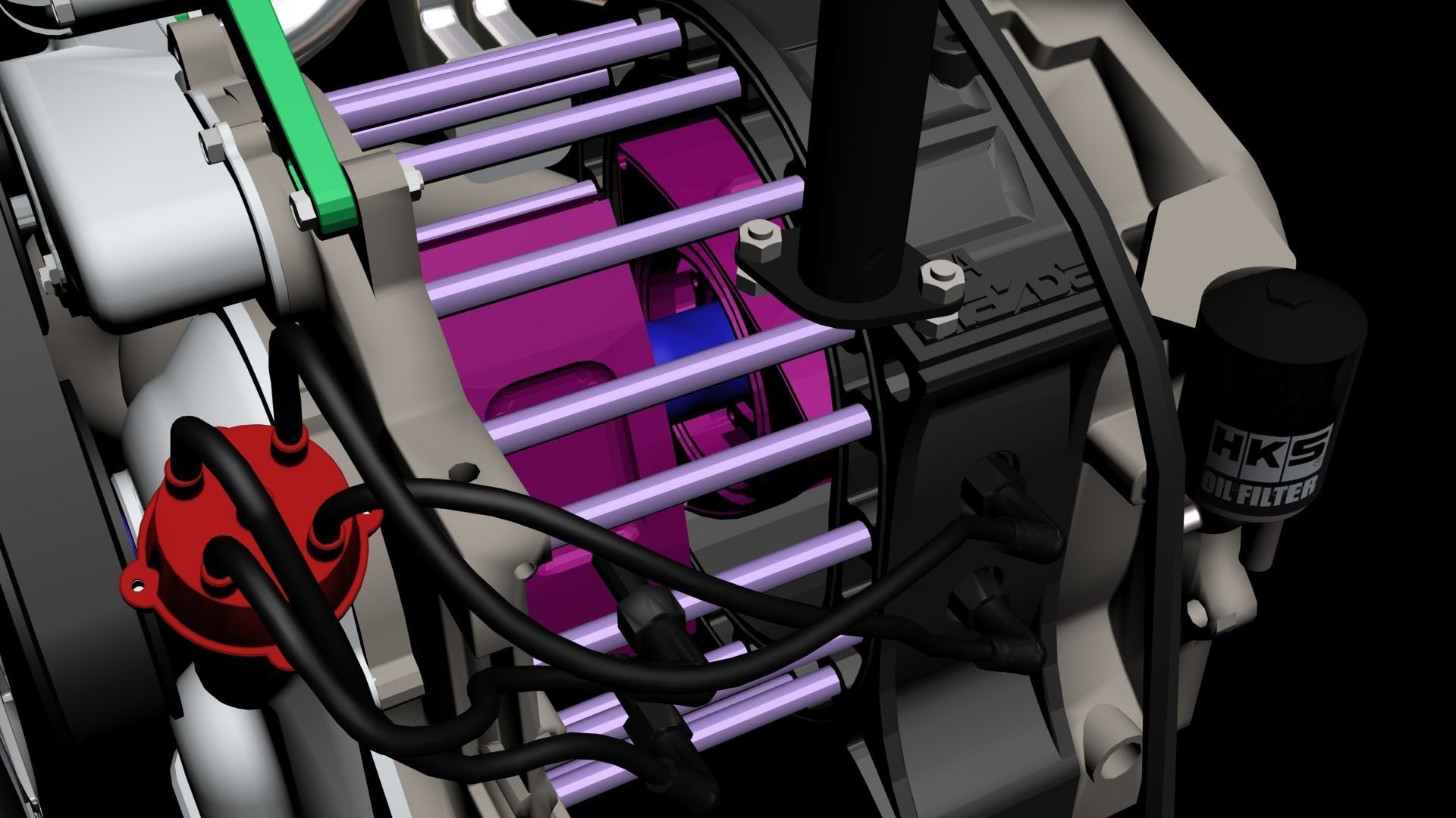 Rotary 12A MAZDA RX2 Complete engine 3D model | CGTrader