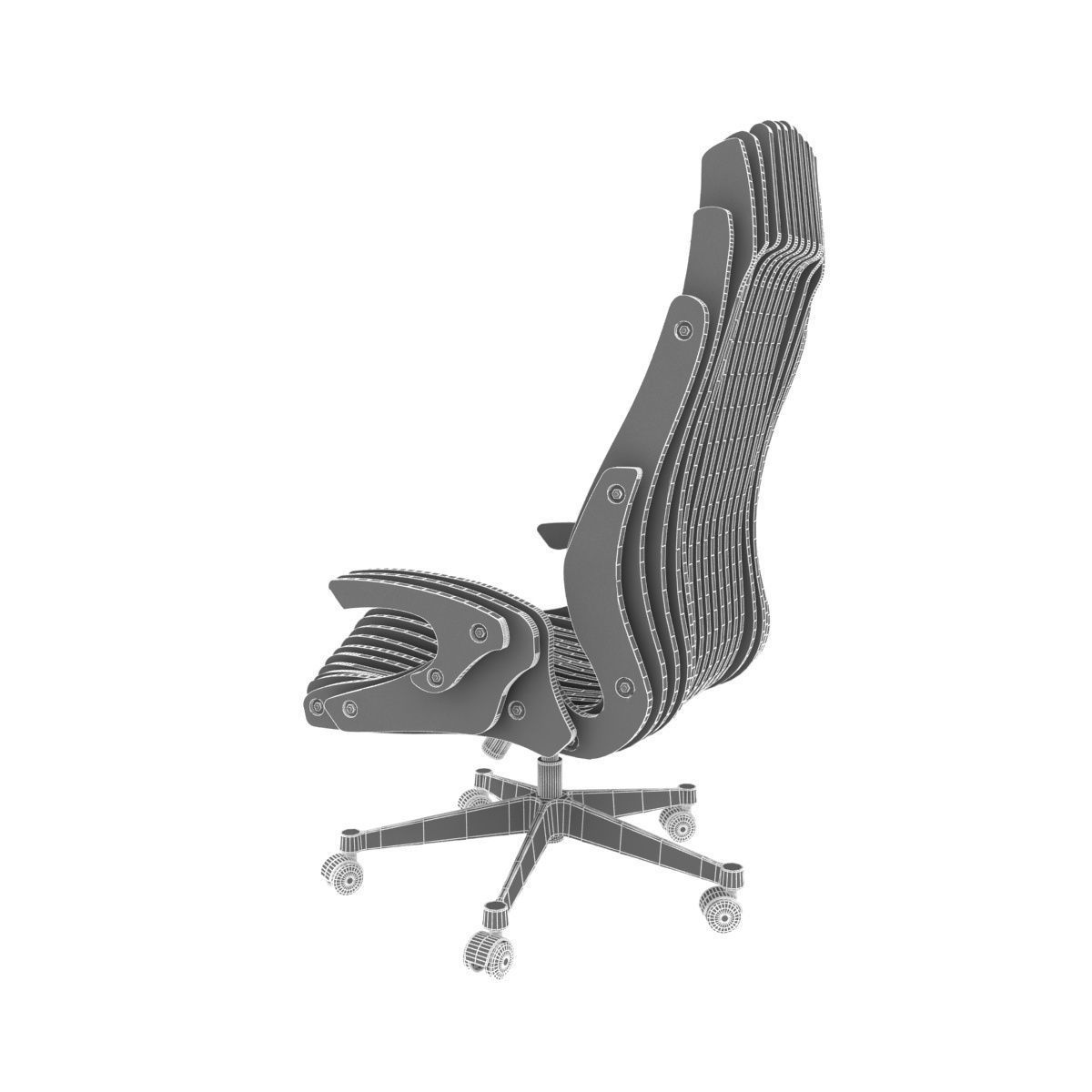 Cnc parametric office plywood chair 3D model | CGTrader