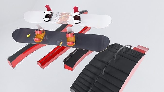 3D model PBR Snowboard and ramps VR / AR / low-poly | CGTrader